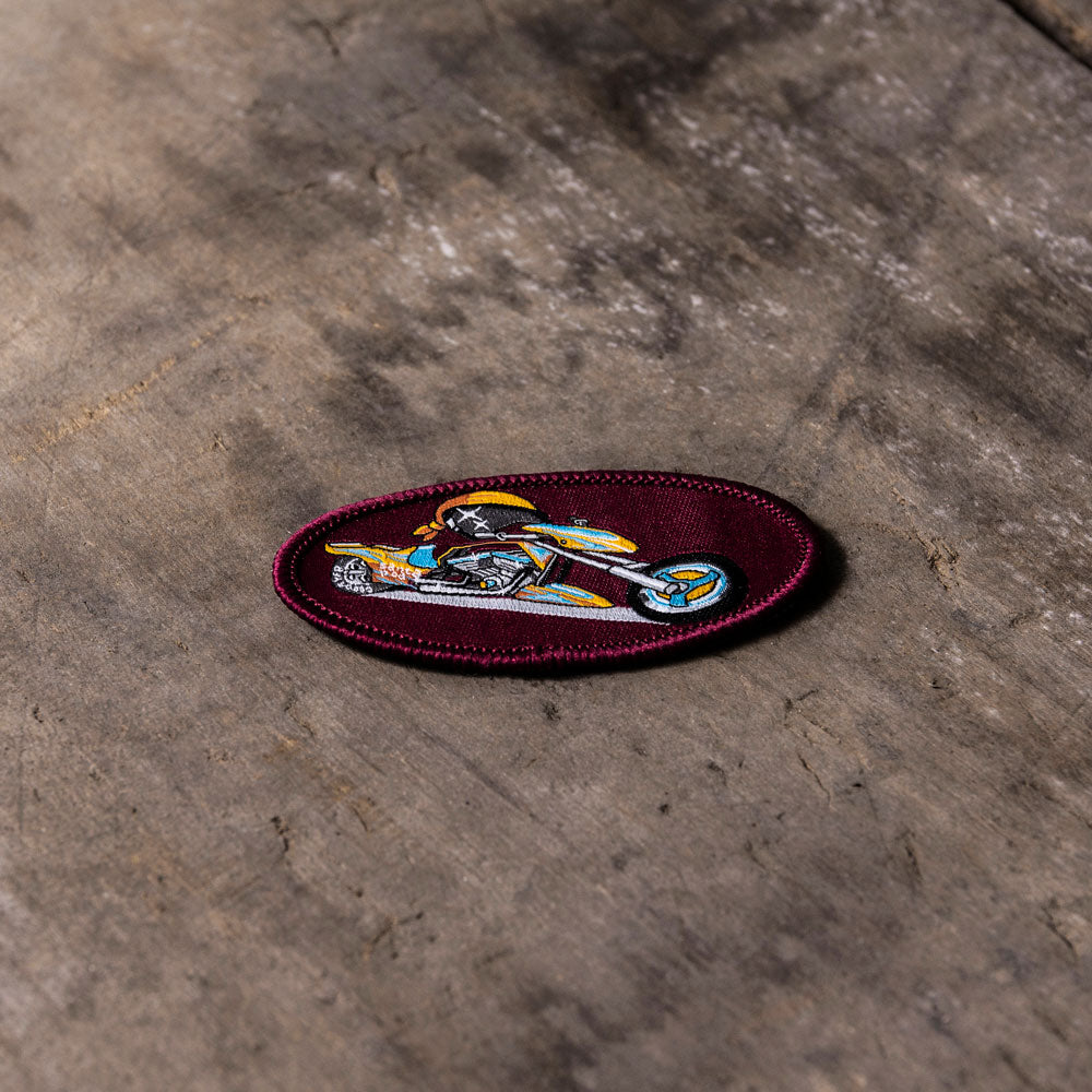 Bike Iron On Badge – Santa Pod Raceway Shop