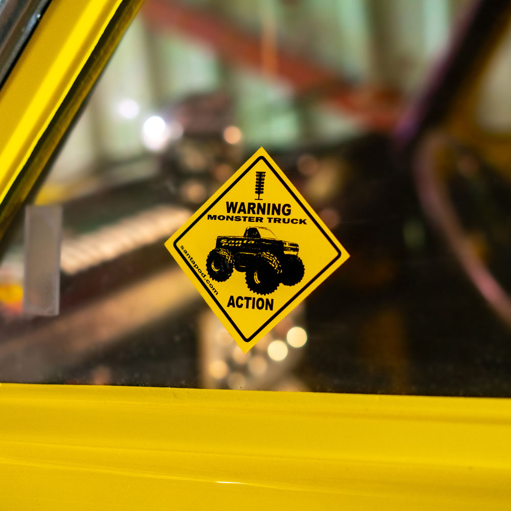Warning Sticker - Monster Trucks – Santa Pod Raceway Shop